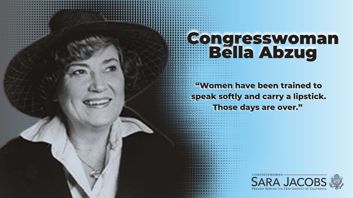 Congresswoman Sara Jacobs on Twitter: "Congresswoman Bella Abzug was a ...