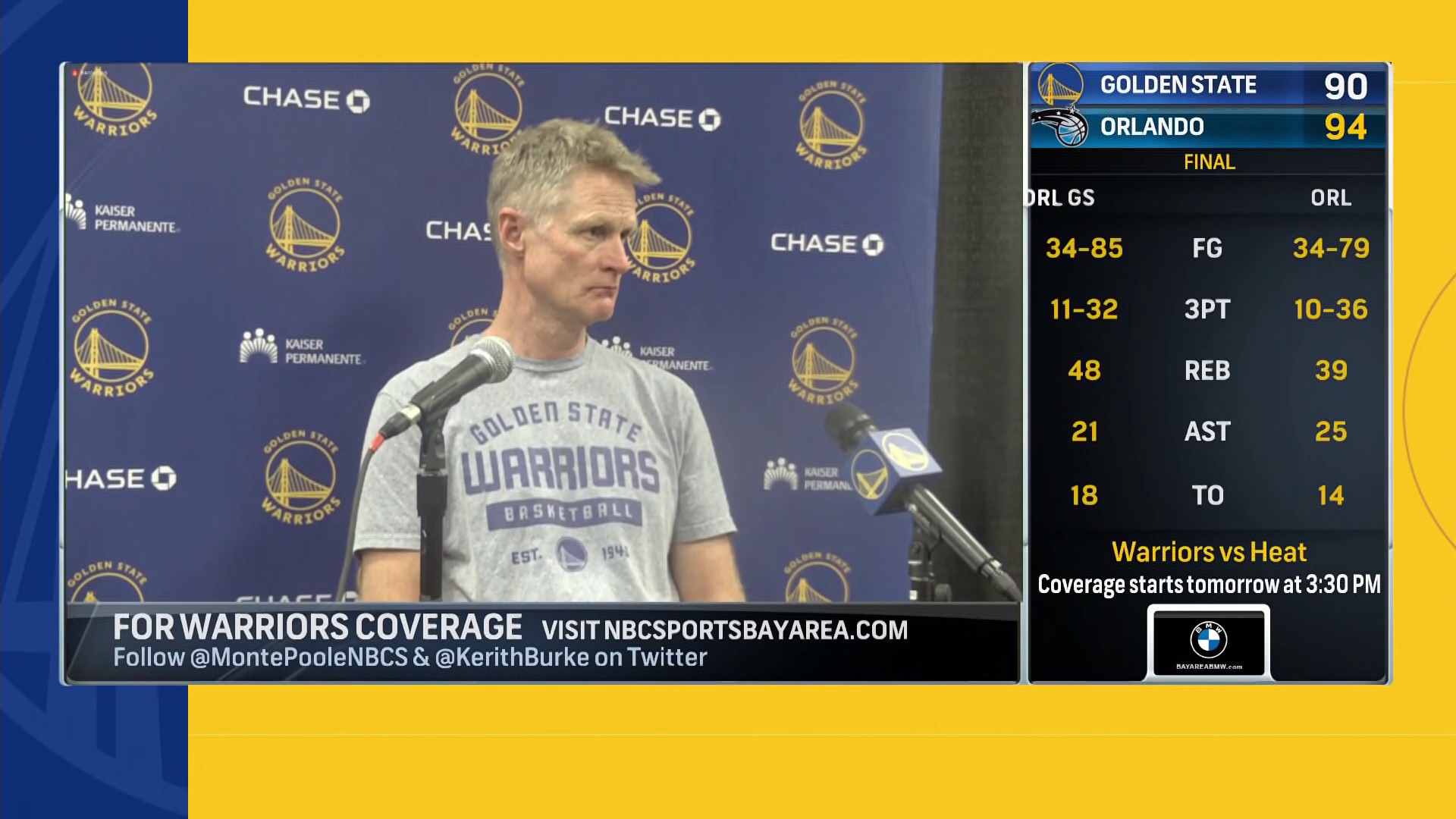 Warriors on NBCS on Twitter: "Kerr says the Warriors were "scattered" in the fourth quarter ...