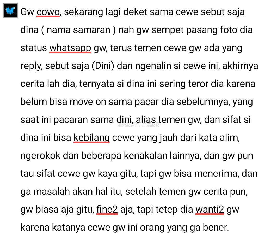 Askrlfess on Twitter: "[Askrl] No salty yaa, gw butuh pencerahan, gw harus gimana, gw mikirnya ...