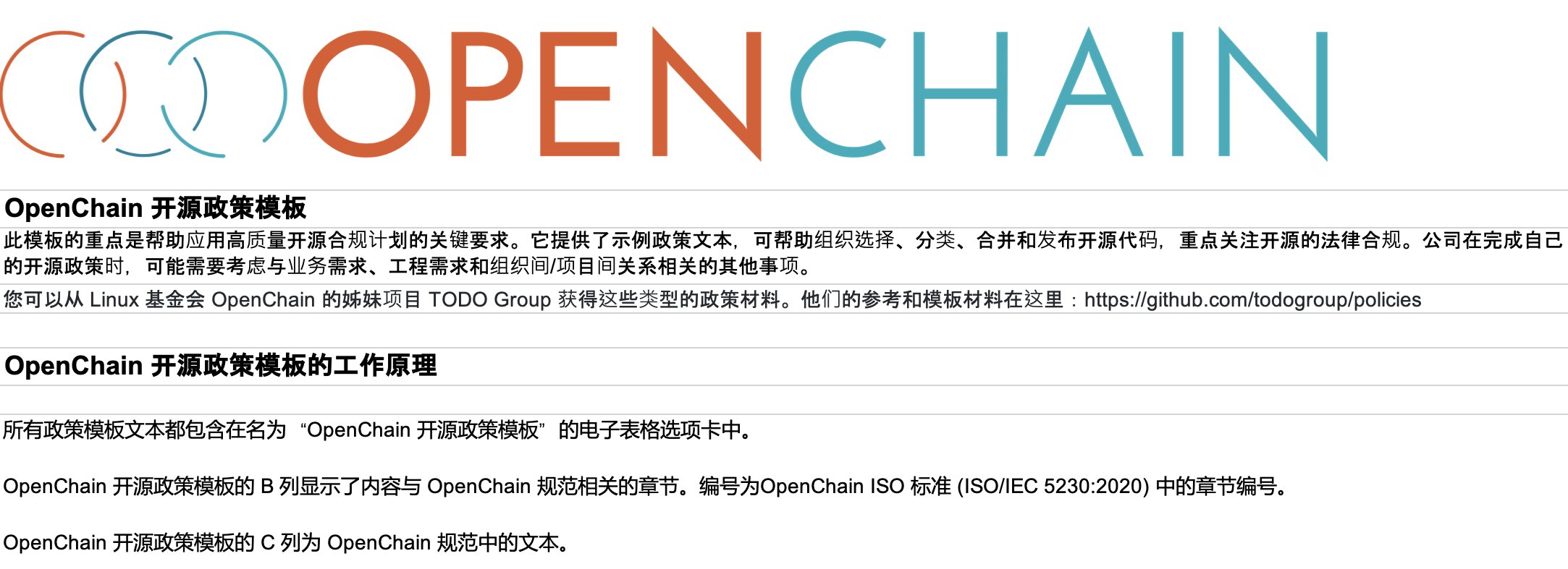 OpenChain Project on Twitter: "OpenChain ISO/IEC 5230 Open Source Policy Template Now In ...