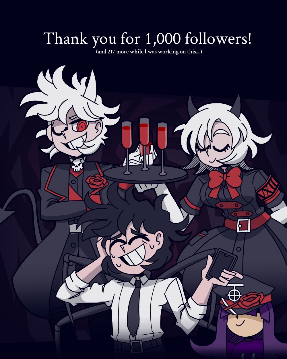 the guy who draws demon girls on Twitter: "Here's to more demon girls and other content I have # ...