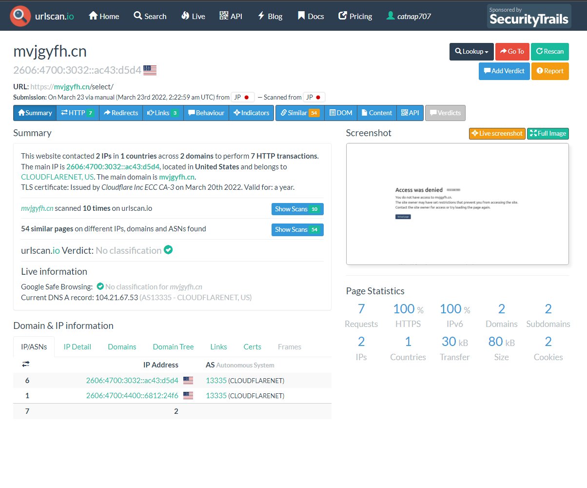 KesagataMe on Twitter: "#Phishing #MUFG #フィッシング詐欺 hxxps://mvjgyfh.cn/select/ (AS13335 ...