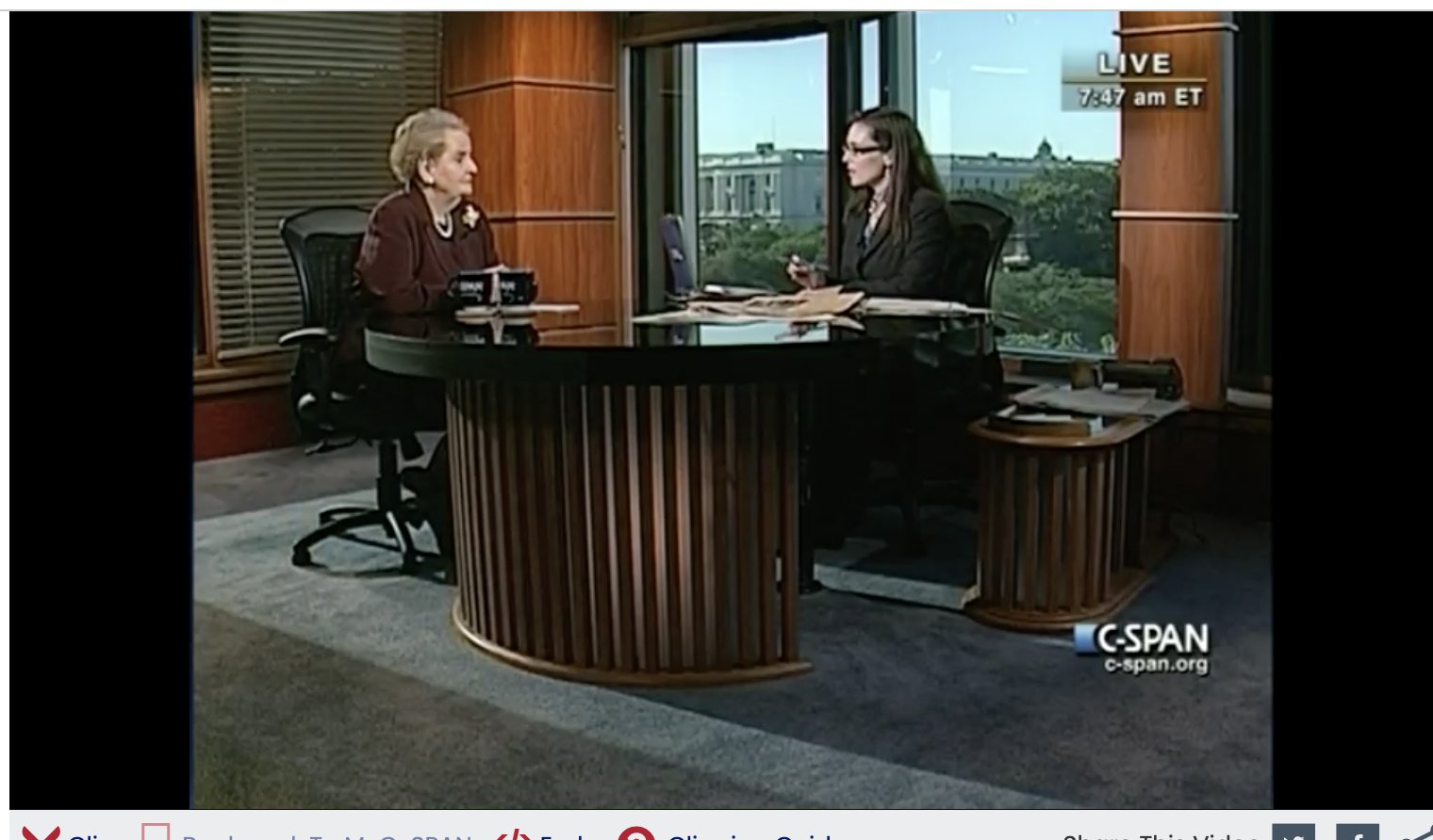 Libby Casey on Twitter: "I met Madeleine Albright on C-SPAN's @cspanwj in 2010, where she talked ...