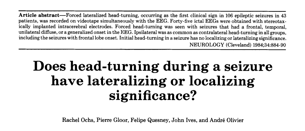 SEIZURE SEMIOLOGY TWEETORIAL #Epilepsy #Neurotwitter #Neurology # ...