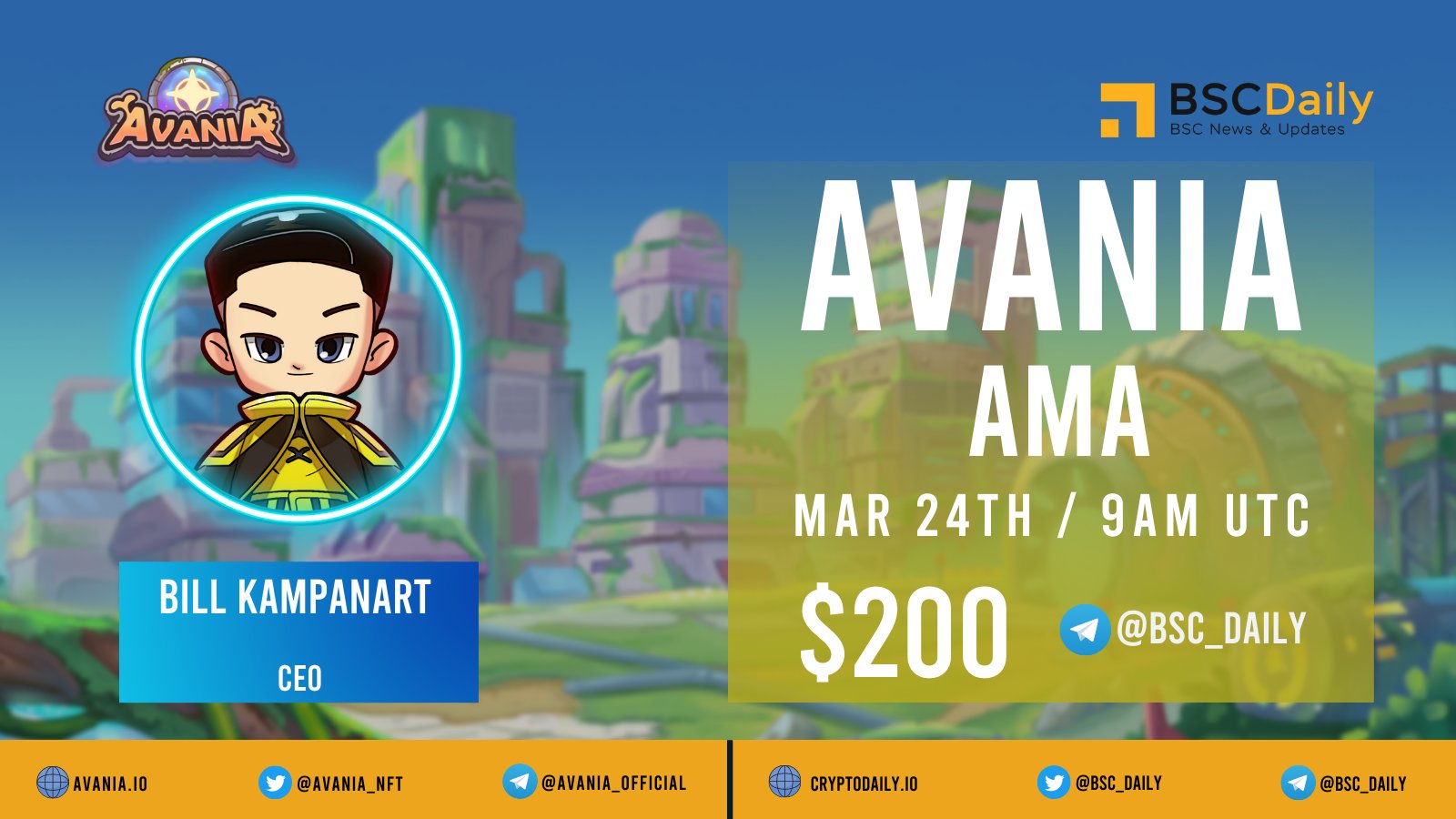BSCDaily on Twitter: "We're excited to announce that we'll be hosting an AMA with @avania_nft ...