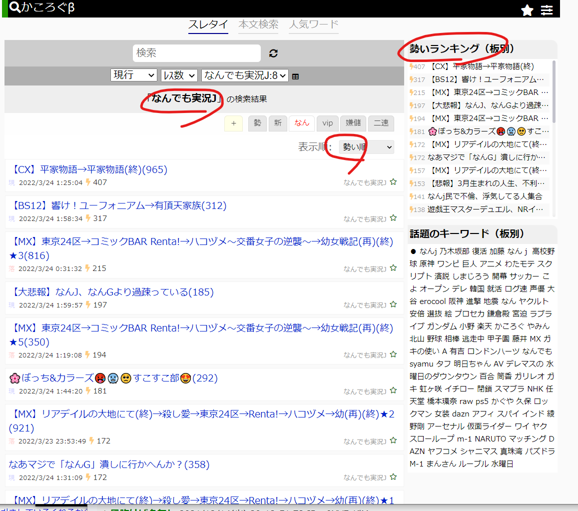 satoru.net on Twitter: "5chかころぐ ・新なんJのURLに対応しmすた ・「勢い」「勢いランキング」のバグ治した ・その他諸々バグ修正 https://t.co ...
