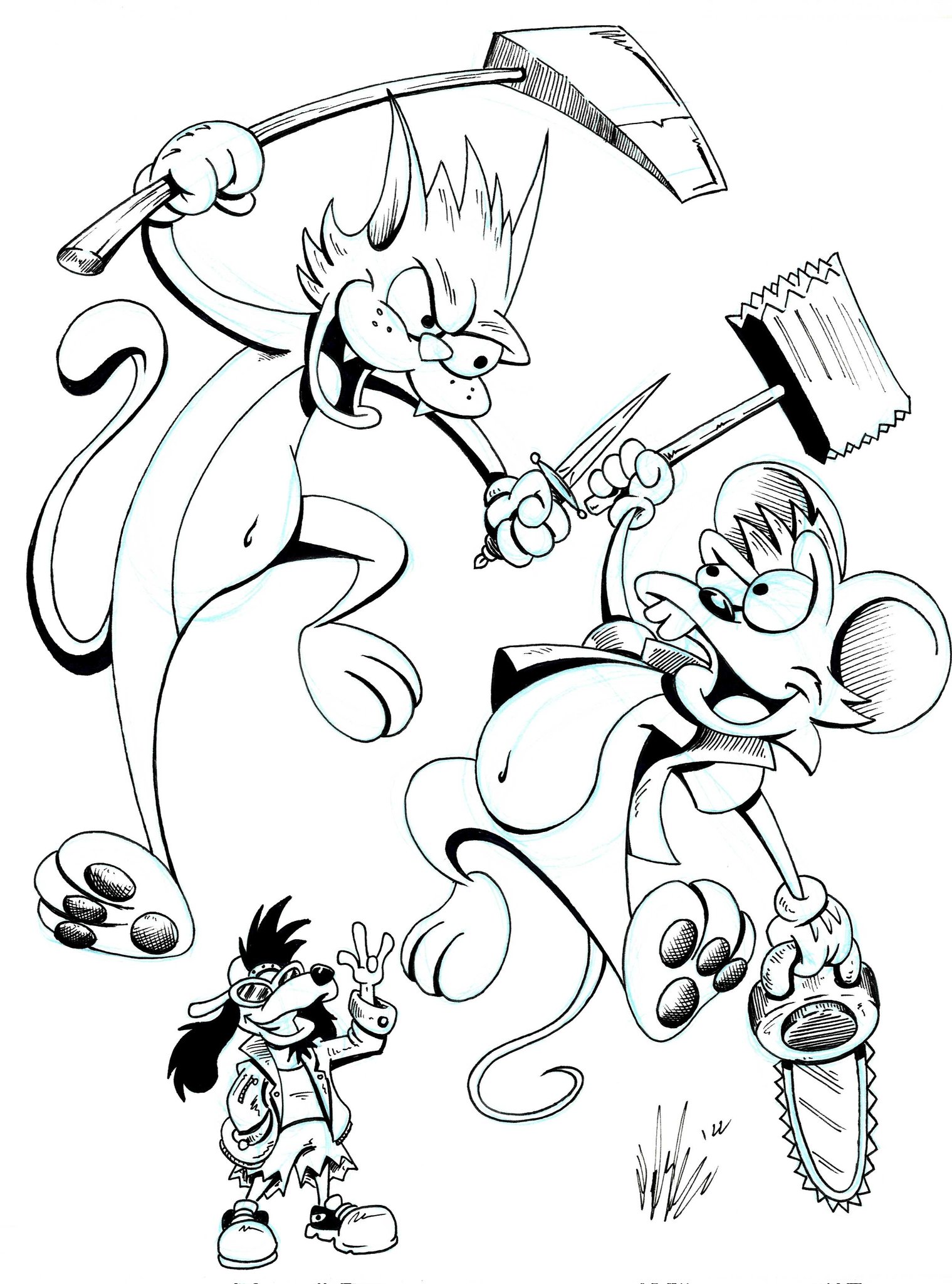 Itchy And Scratchy Coloring Pages
