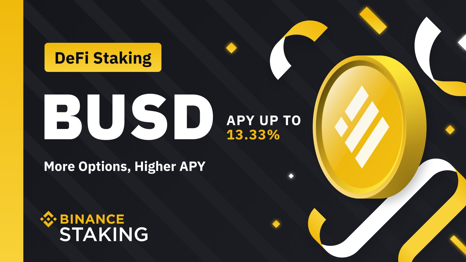 Binance on Twitter: "Binance DeFi Staking launches $BUSD high-yield activity with up to 13.33% ...