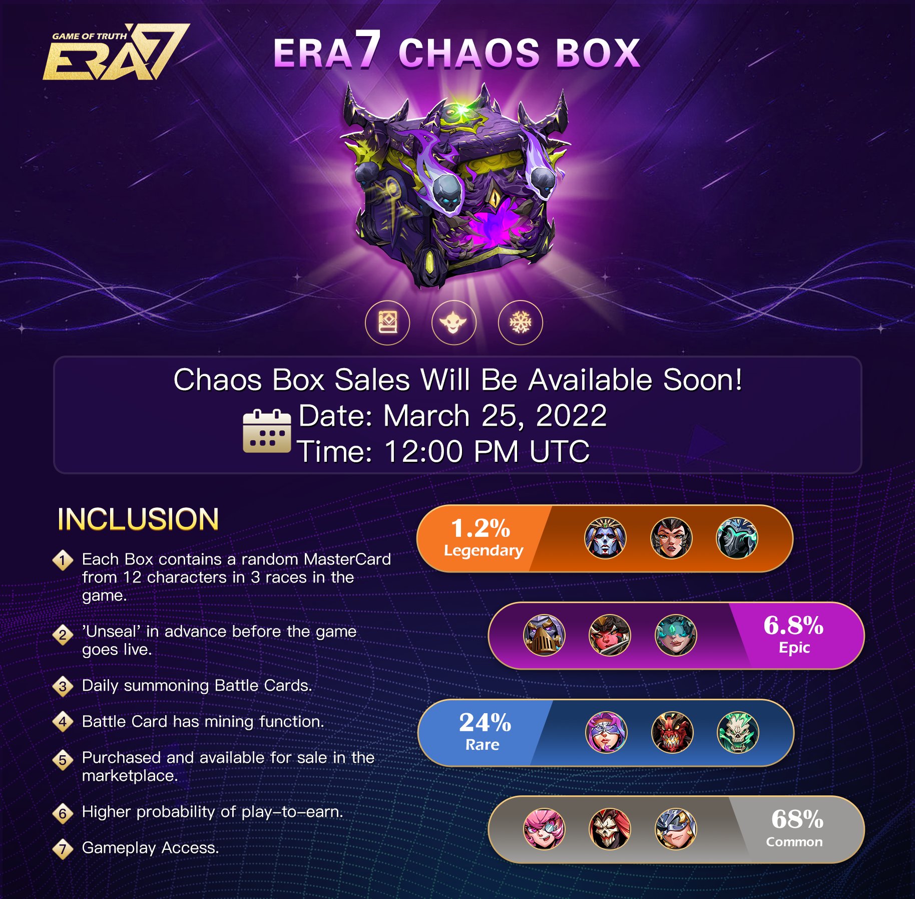 Era7: Game of Truth on Twitter: "Era7：Game of truth is launching the last NFT Chaos Box sale ...
