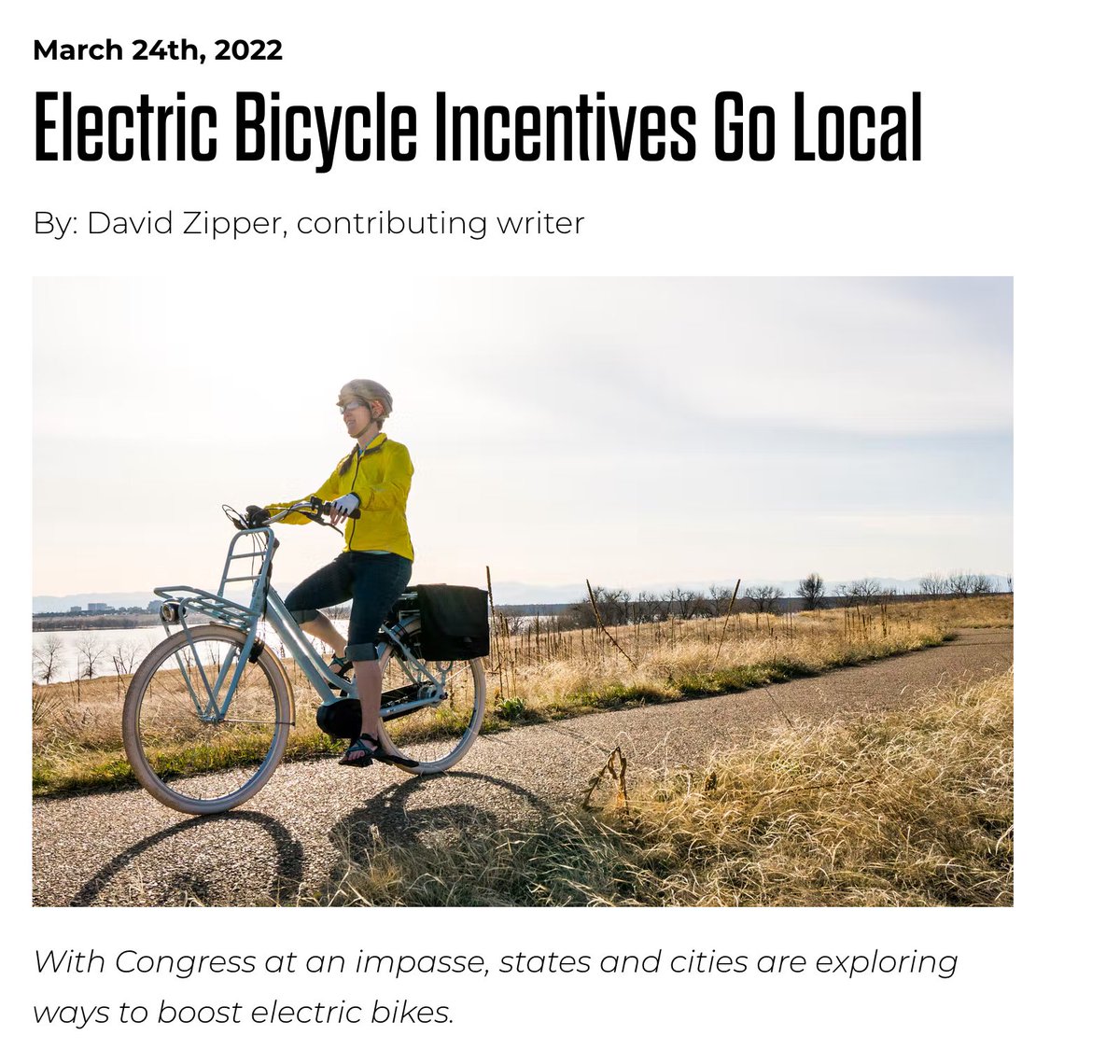 David Zipper On Twitter: "As Congress Dithers On Supporting E-bikes ...