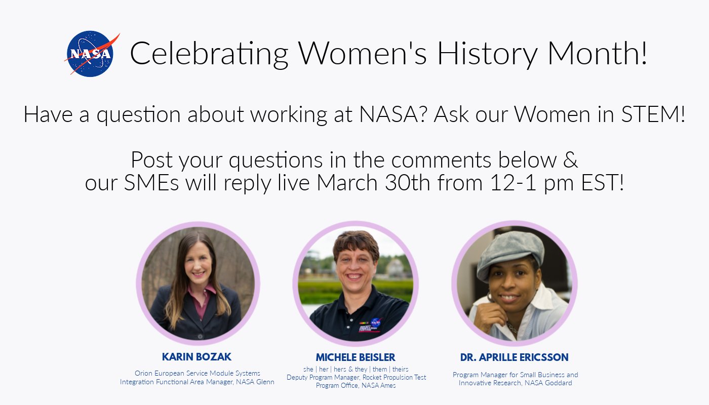 NASA People on Twitter: "In honor of #WomensHistoryMonth, join us for a ...