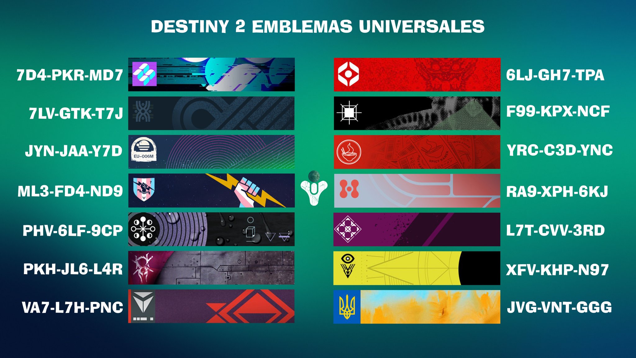 Codigos Do Emblema Do Destino