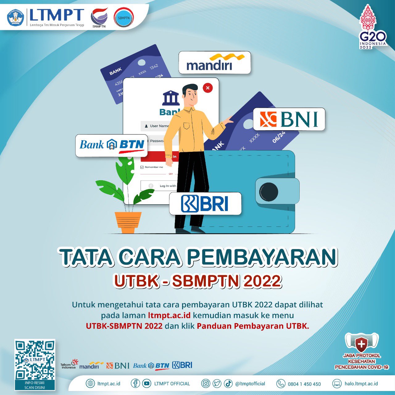 LTMPT OFFICIAL on Twitter: "TATA CARA PEMBAYARAN UTBK-SBMPTN 2022 Halo Calon Mahasiswa Indonesia ...