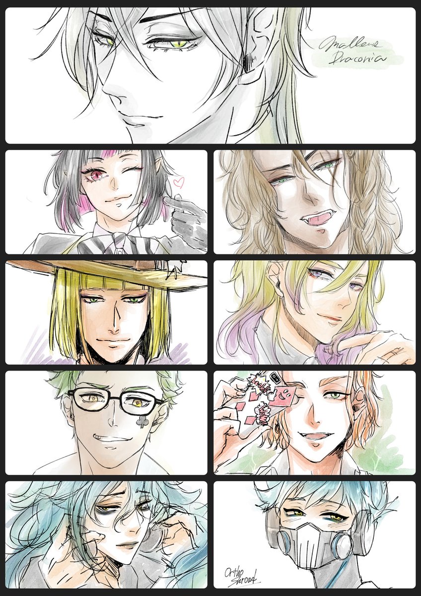 ツイステ「#ツイステ2周年 どうしてもお祝いしたくて二年生とグリちゃん掻き集めました 」あやの漫画