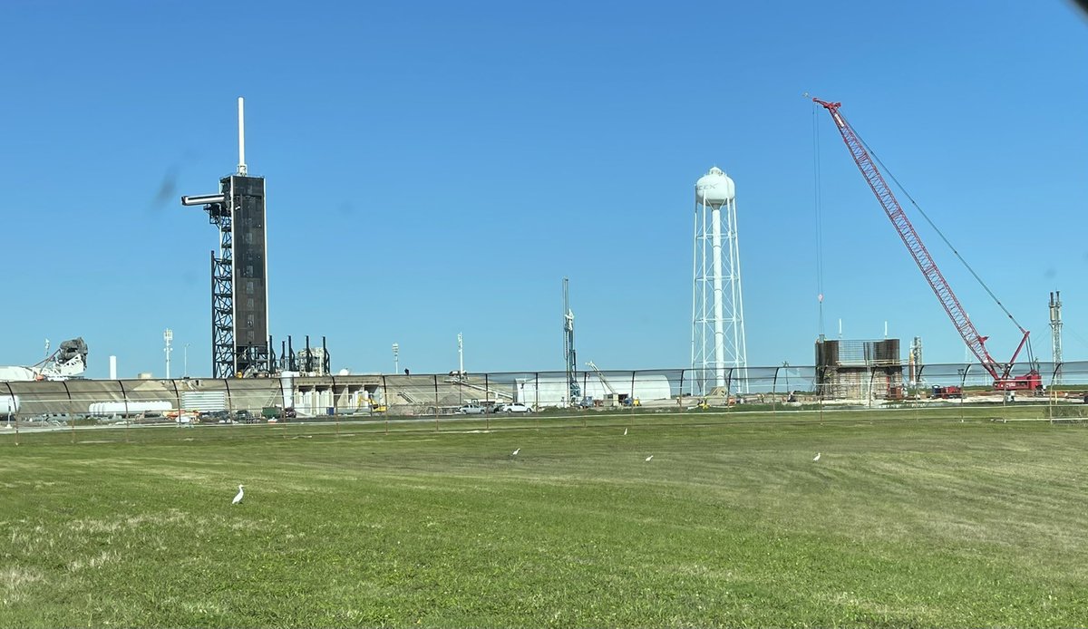 The base and 2 sections of the launch tower is forming. : r/SpaceXLounge