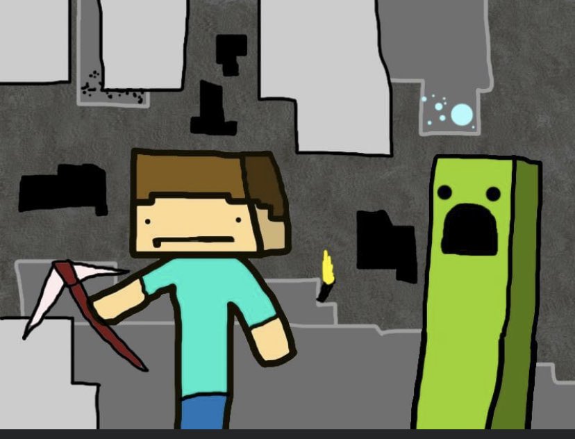 Minecraft Steve And Creeper Wallpaper