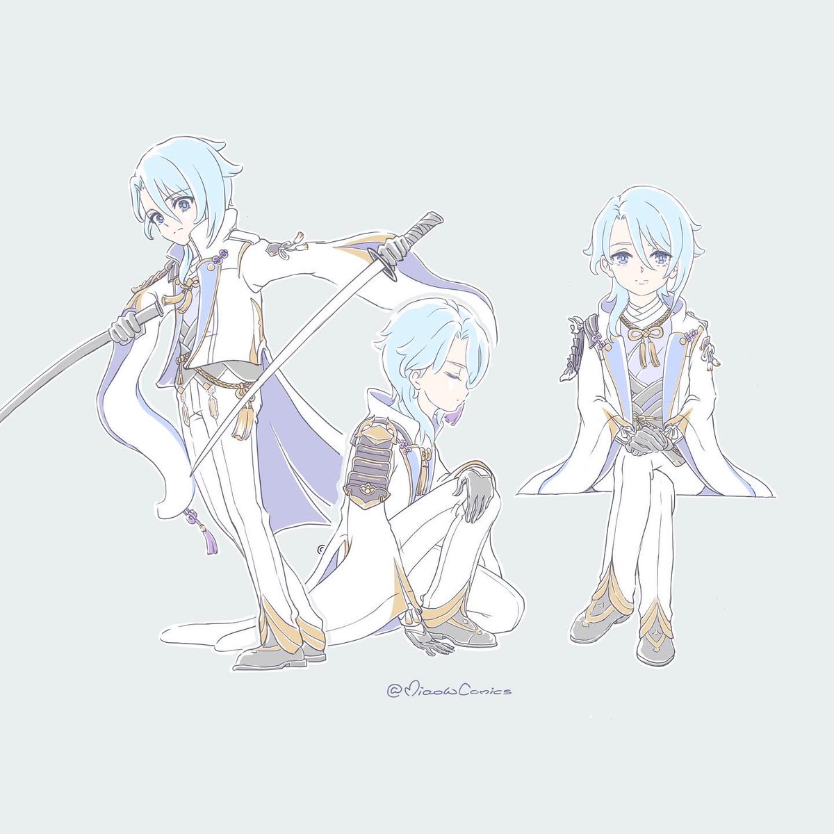 「Smol Ayato poses - Anatomy #characterdes」|墨一凹MIAOWのイラスト