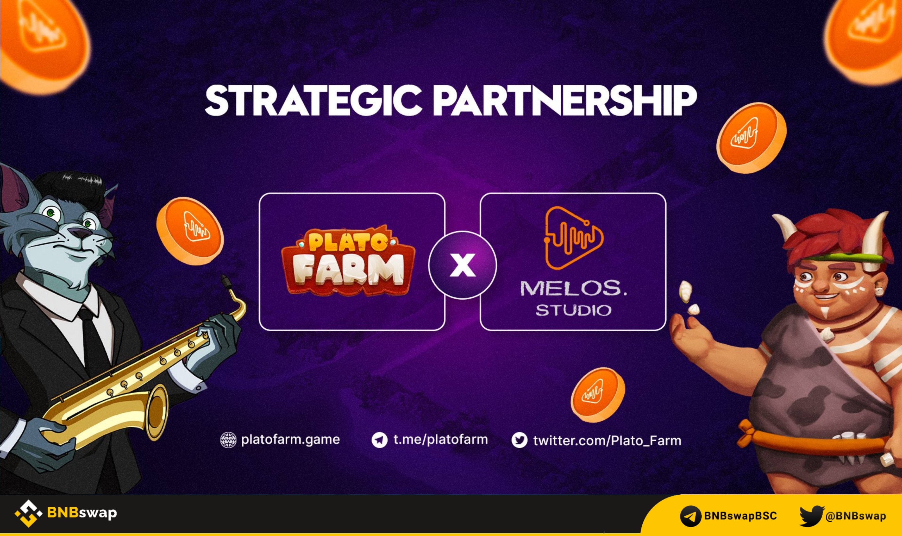 BNB Swap #BSC on Twitter: "📢 @Plato_Farm announced strategic partnership with @melos_studio ...