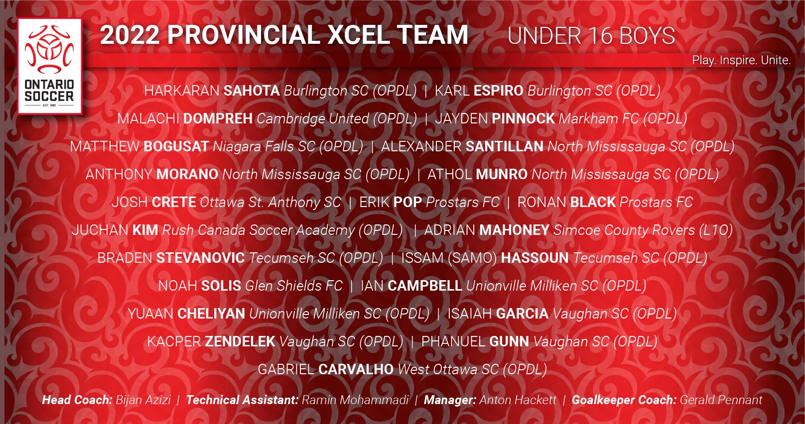 Ontario Soccer on Twitter: "The U-15 Provincial Xcel Teams https://t.co/1ToLdn5A6H" / Twitter