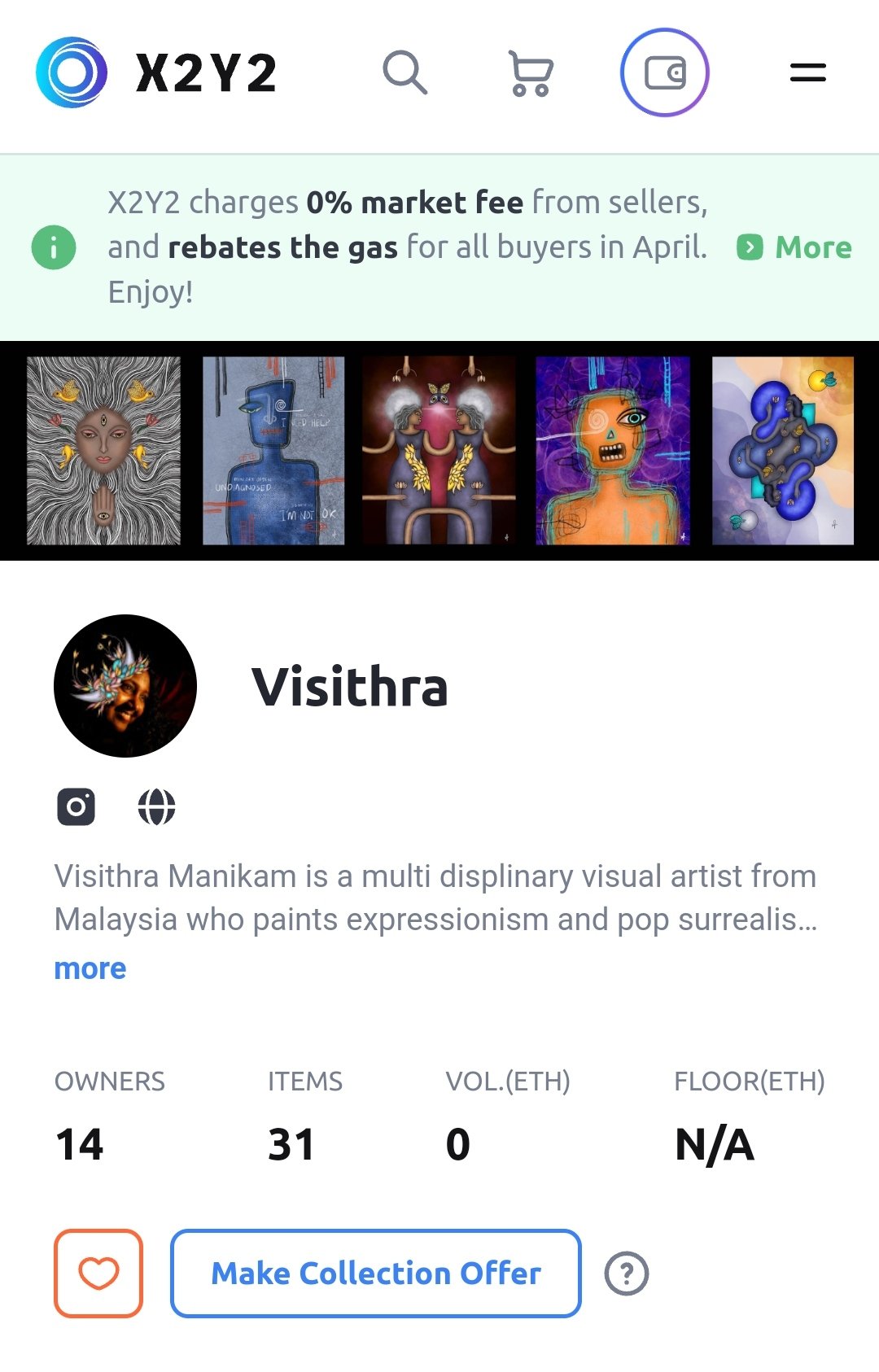 Vissyarts on Twitter: "So i explored @the_x2y2 n noticed my collection appears there but most of ...