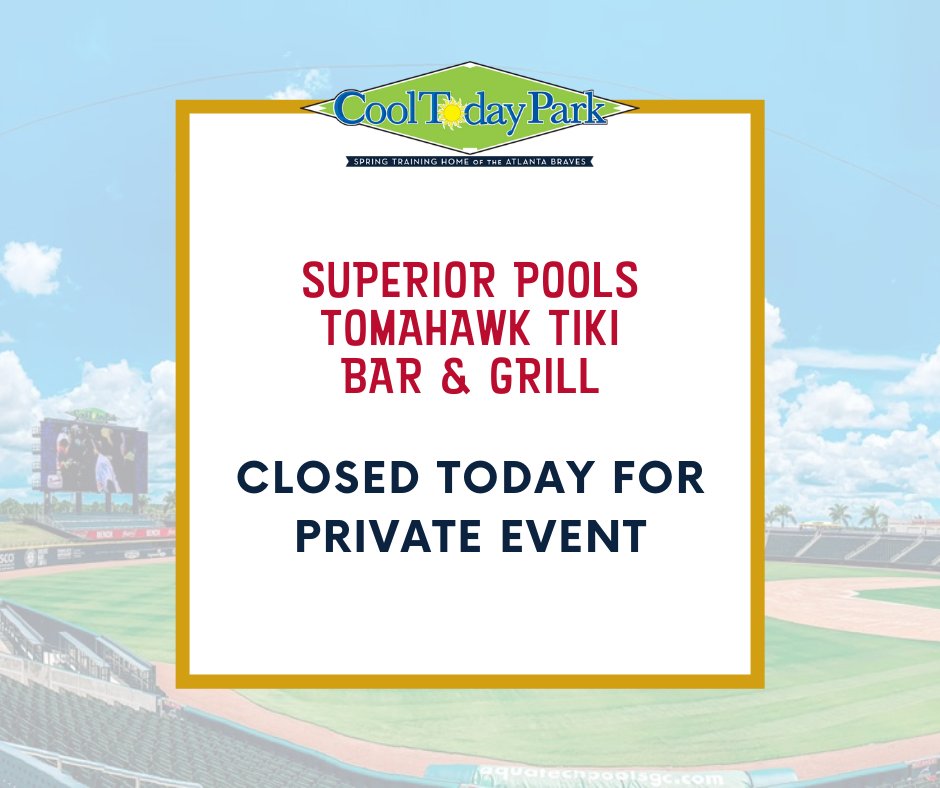 CoolToday Park on Twitter: "Today, April 10, the Superior Pools Tomahawk Tiki Bar & Grill is ...