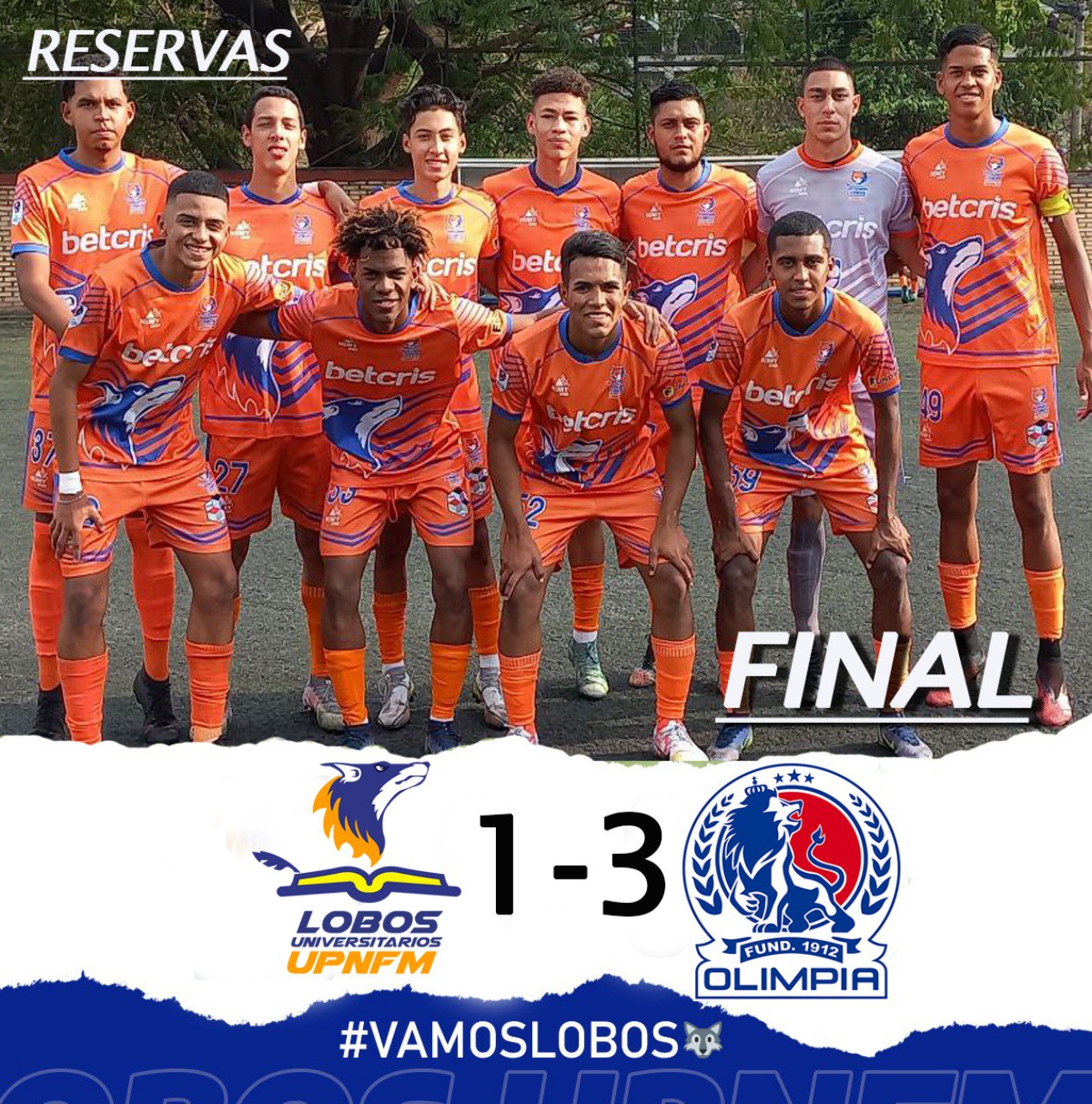 Lobos UPNFM Oficial on X: Resultado final en la cancha de la UPNFM ...