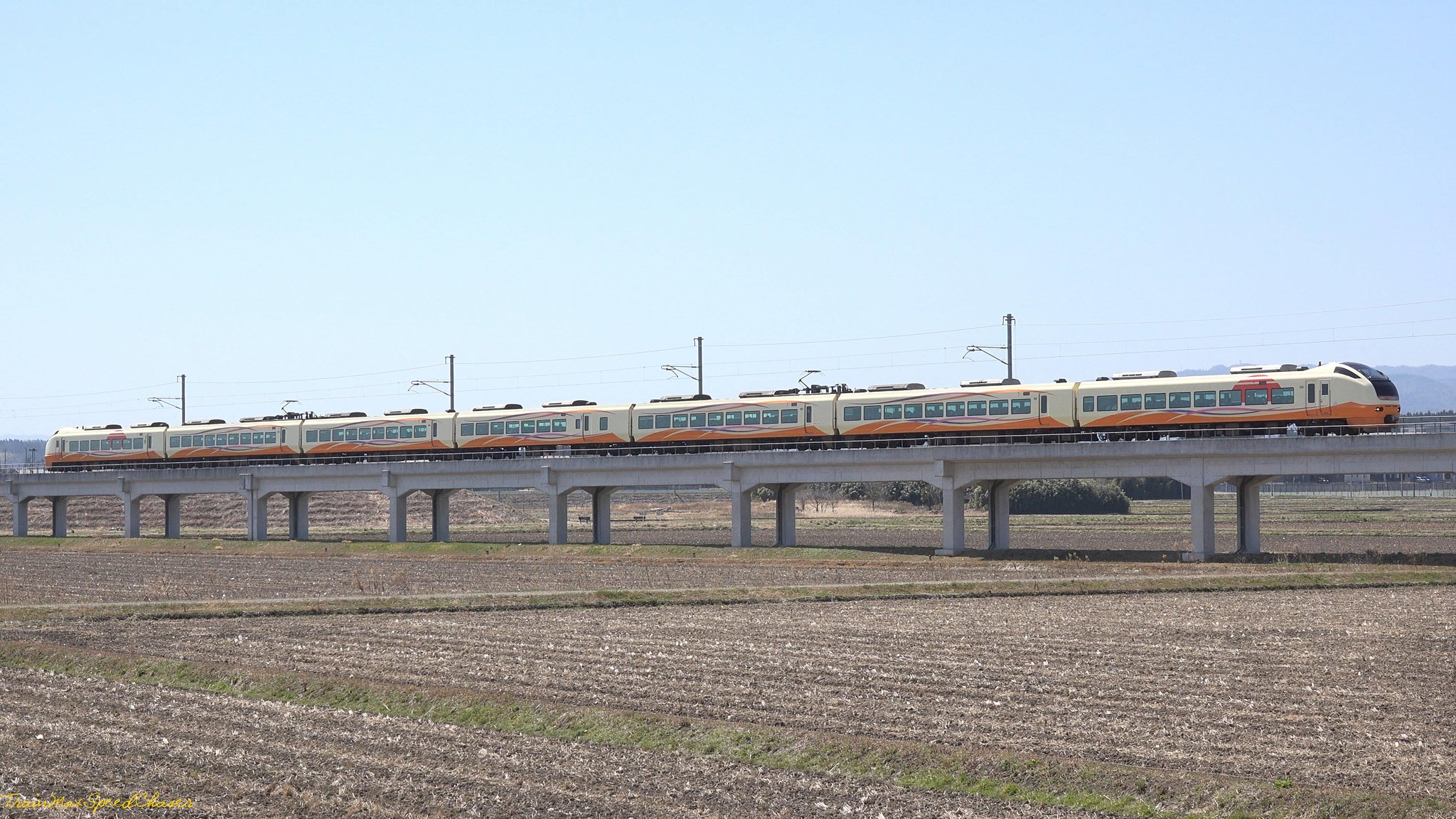 TrainMaxSpeedChaser on Twitter: "2022/4/9 ニイE653系(U103編成) 宮城･福島花めぐり号 新地～坂元 E653系いなほカラーが常磐線復旧区間に ...