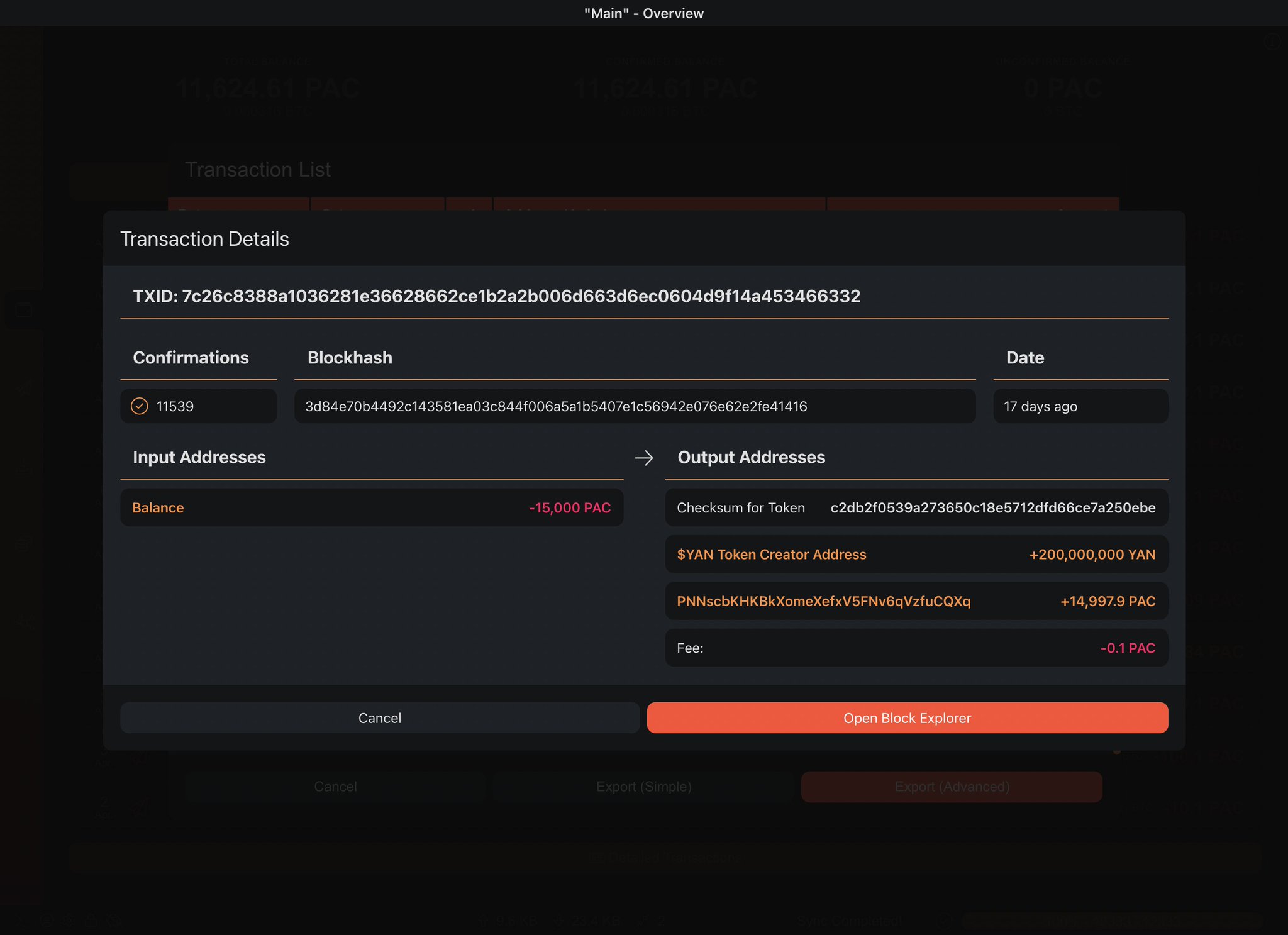 PAC Protocol Developers on Twitter: "🐺yanSAFE Feature Leak💧 View your transfer details in ...