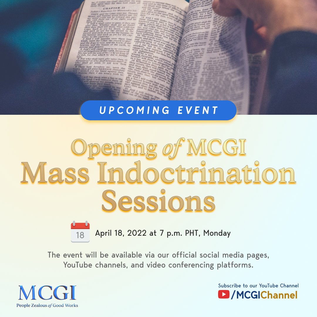 Members Church of God International on Twitter: "SAVE THE DATE: The opening of MCGI Mass ...