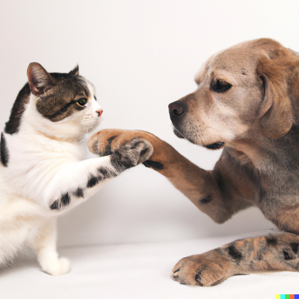High Five Dog And Cat