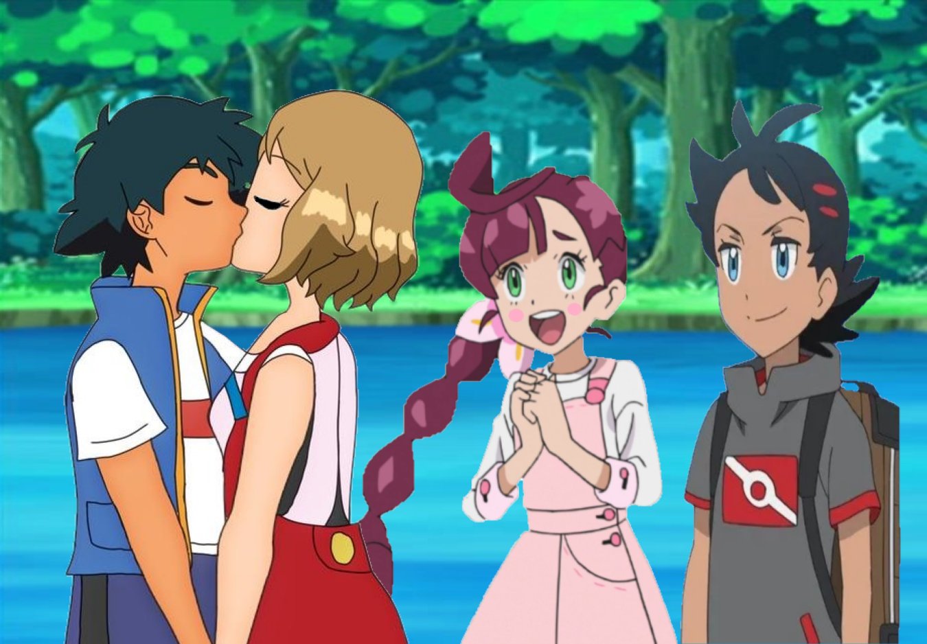 Pokemon Ash X Serena Kiss El Beso De Ash Y Serena