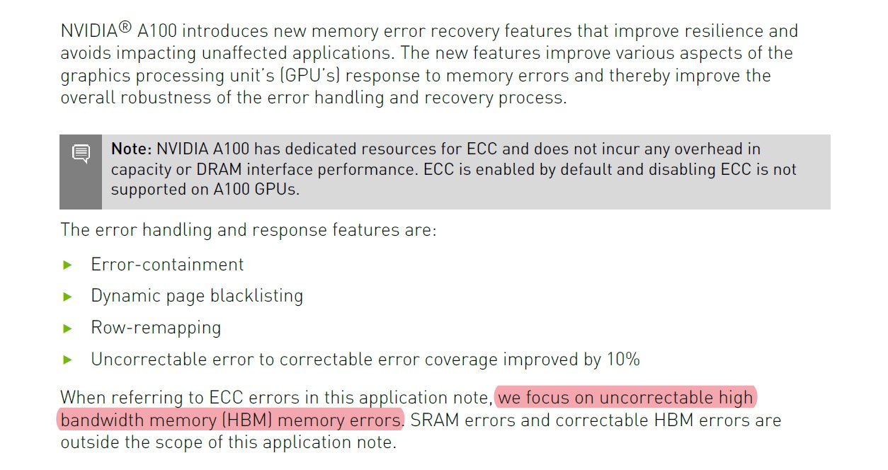 OGAWA, Tadashi on Twitter: "=> NVIDIA A100 GPU Memory Error Management, Jul 6, 2021 https://t.co ...