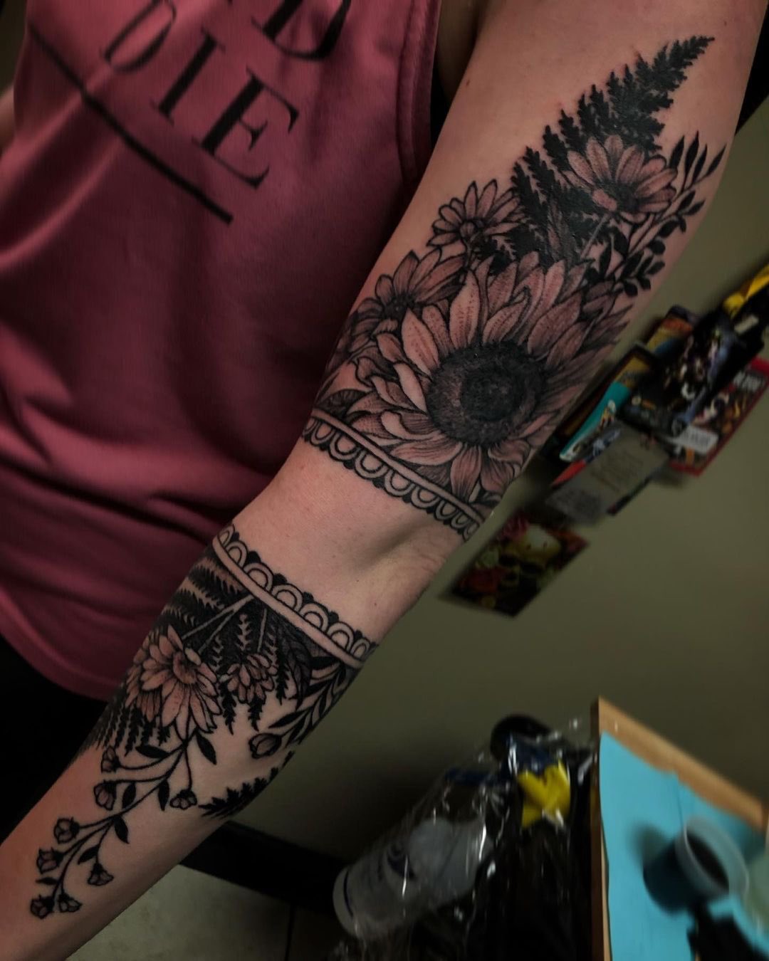 Negative Space Flower Tattoo