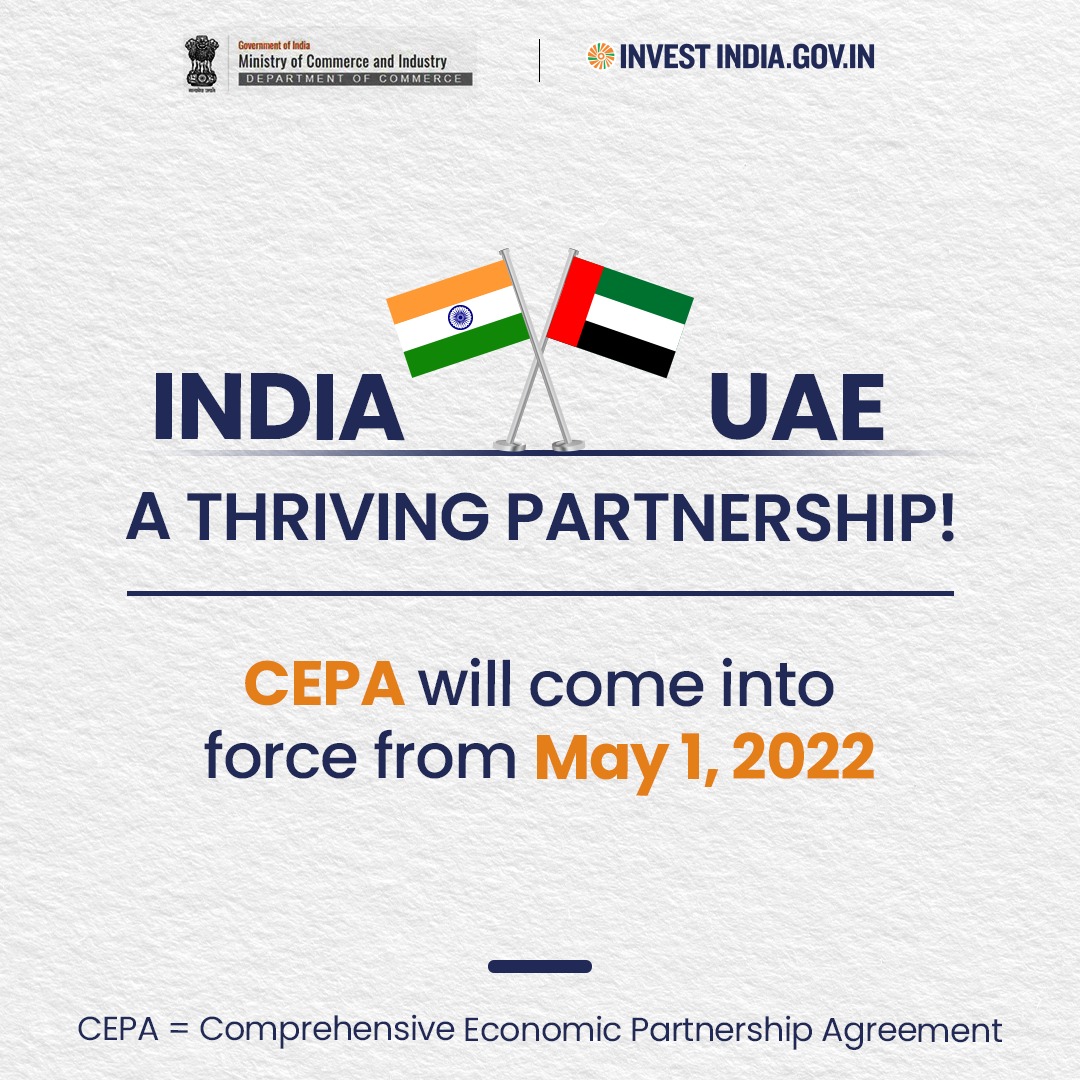 Invest India on Twitter: "India-UAE Comprehensive Economic Partnership ...