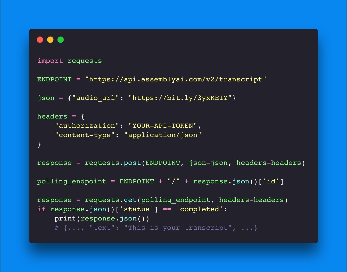 Assemblyai On Twitter Using A Speech To Text Api Is Simpler Than You Might Think It Only