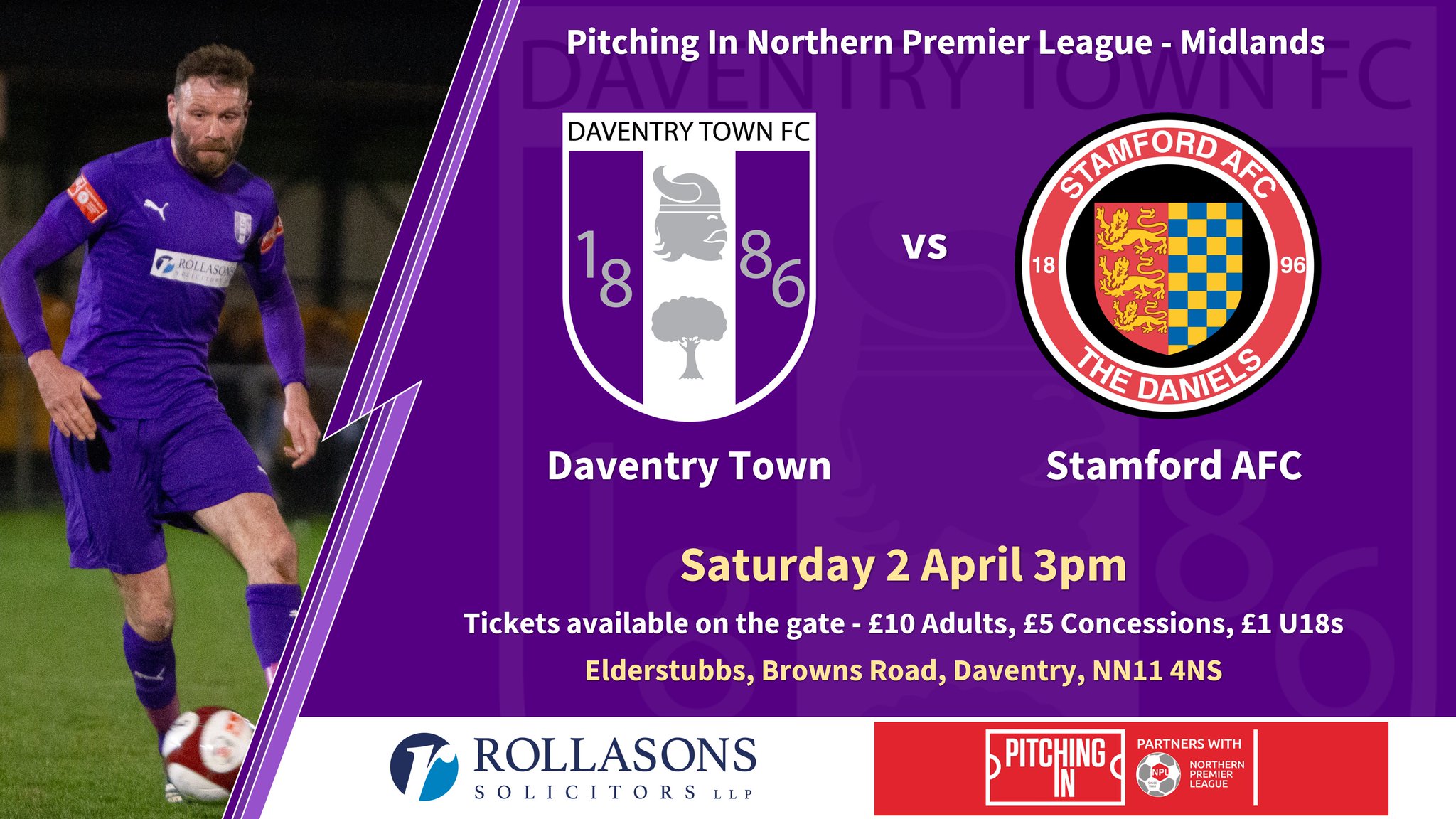 Daventry Town FC on Twitter: "3⃣ DAYS TO GO!!! Stamford AFC visit Elderstubbs on Saturday 🗓️ ...