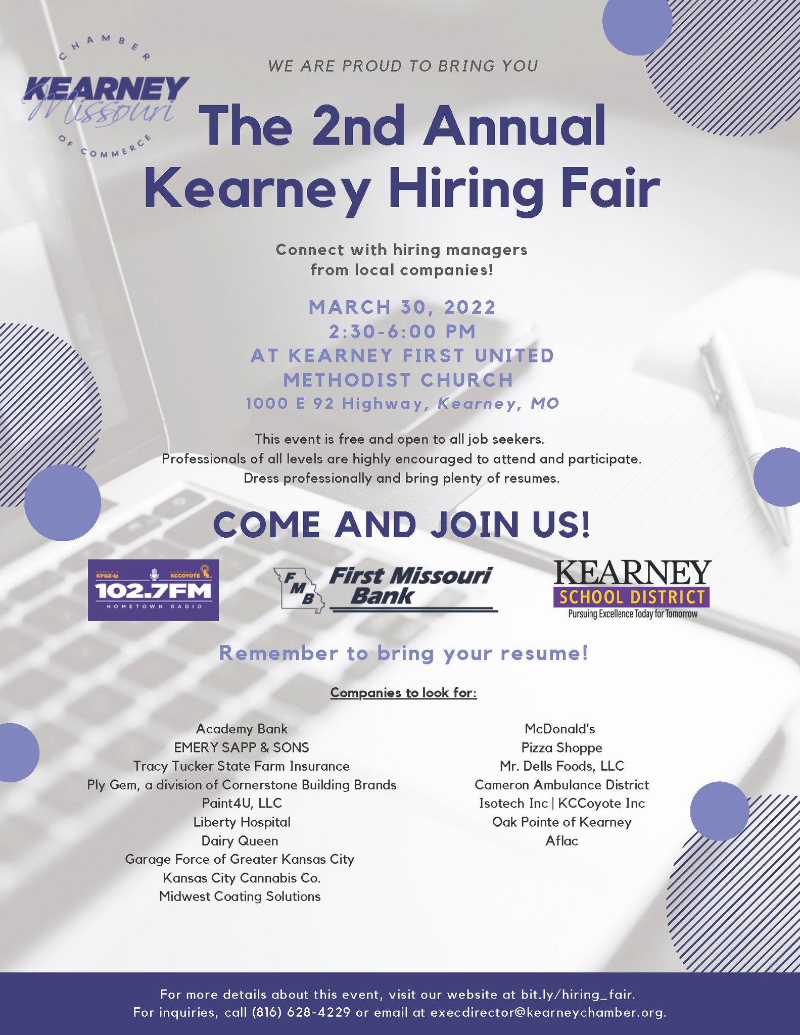 Kearney School District on Twitter: "The 2022 @kearney_chamber Hiring Fair is 2:30 to 6PM today ...
