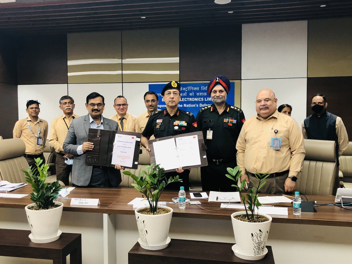 #BEL today signed an MoU with the Army Design Bureau of the Indian Army ...