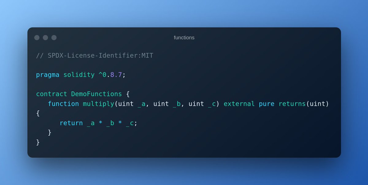 Web 3 Solidity - Functions in Solidity Knowing and understanding functions in Solidity is a base ...