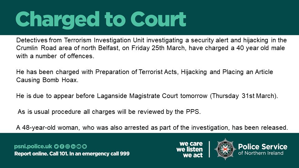 Police Service Ni On Twitter Detectives From Terrorism Investigation
