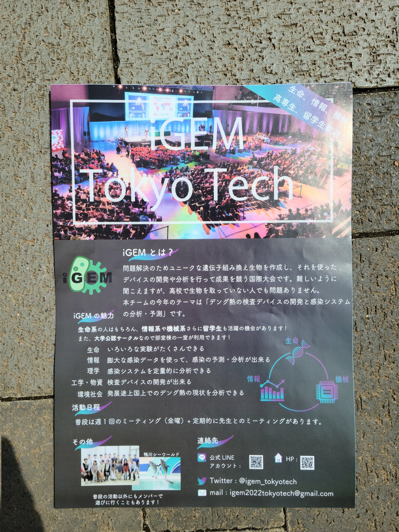 iGEM TokyoTech on Twitter: "ビラを貰えなかったという方向けにビラの写真を掲載しておきます！ 是非定例ミーティングの見学会にお越しください！ https://t.co ...