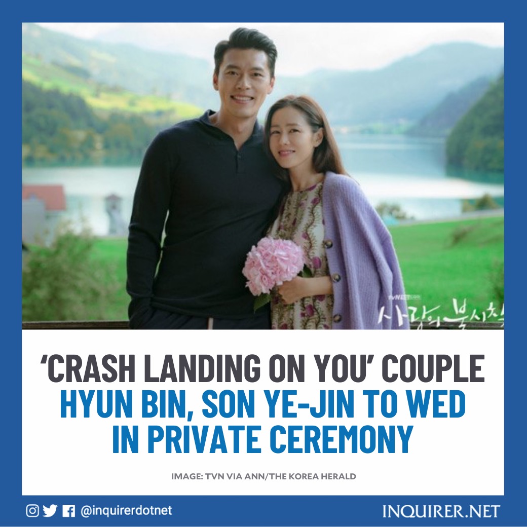 Inquirer on Twitter: "TODAY IS THE DAY! 😍💍 ‘Crash Landing on You’ stars Hyun Bin and Son Ye-jin ...