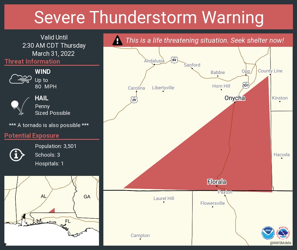 Nws Mobile On Twitter Severe Thunderstorm Warning Including Florala