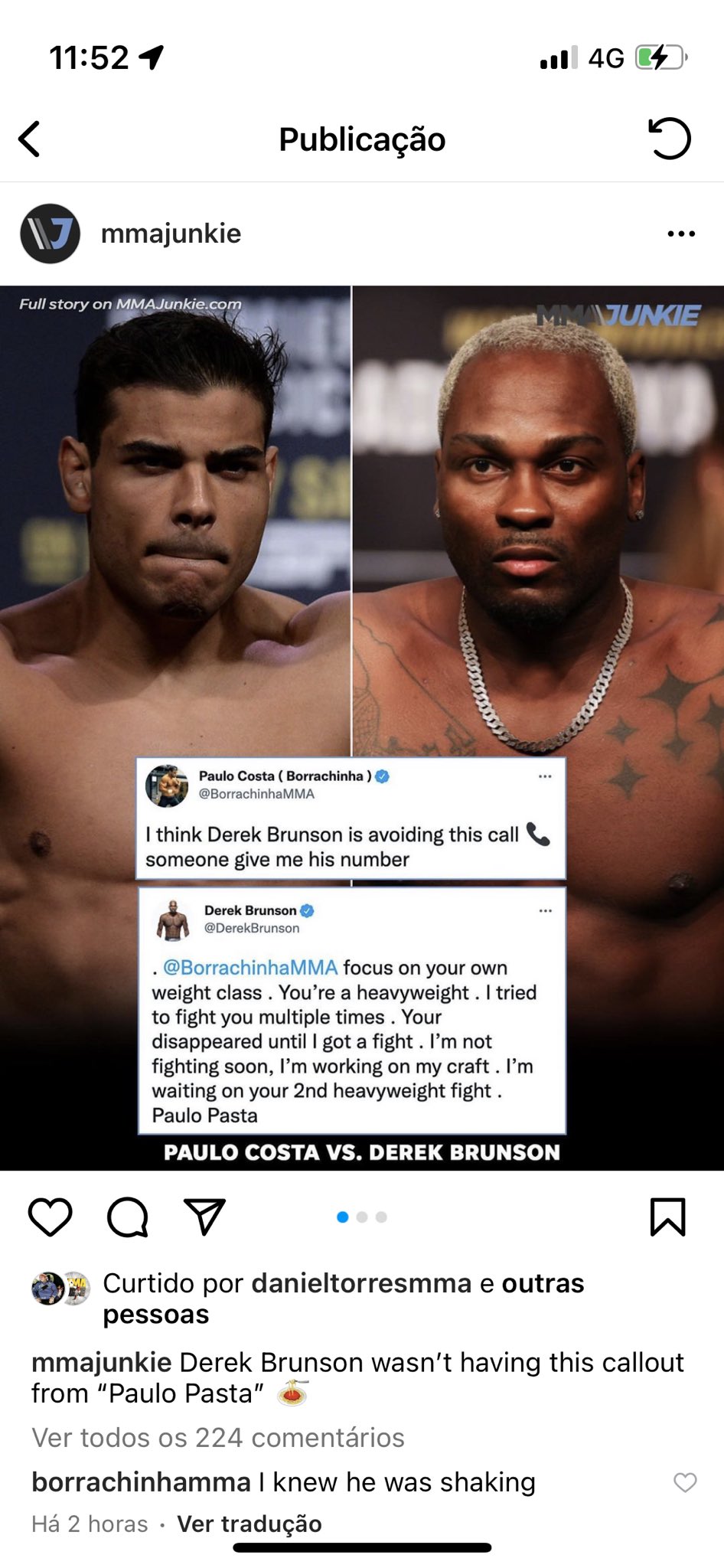 Paulo Costa's tweets against Schaub then deletes | Sherdog Forums | UFC ...