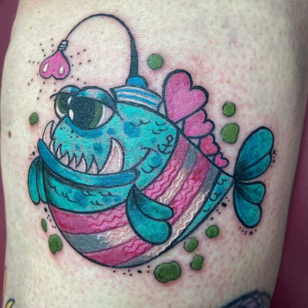 Cartoon Angler Fish Tattoo