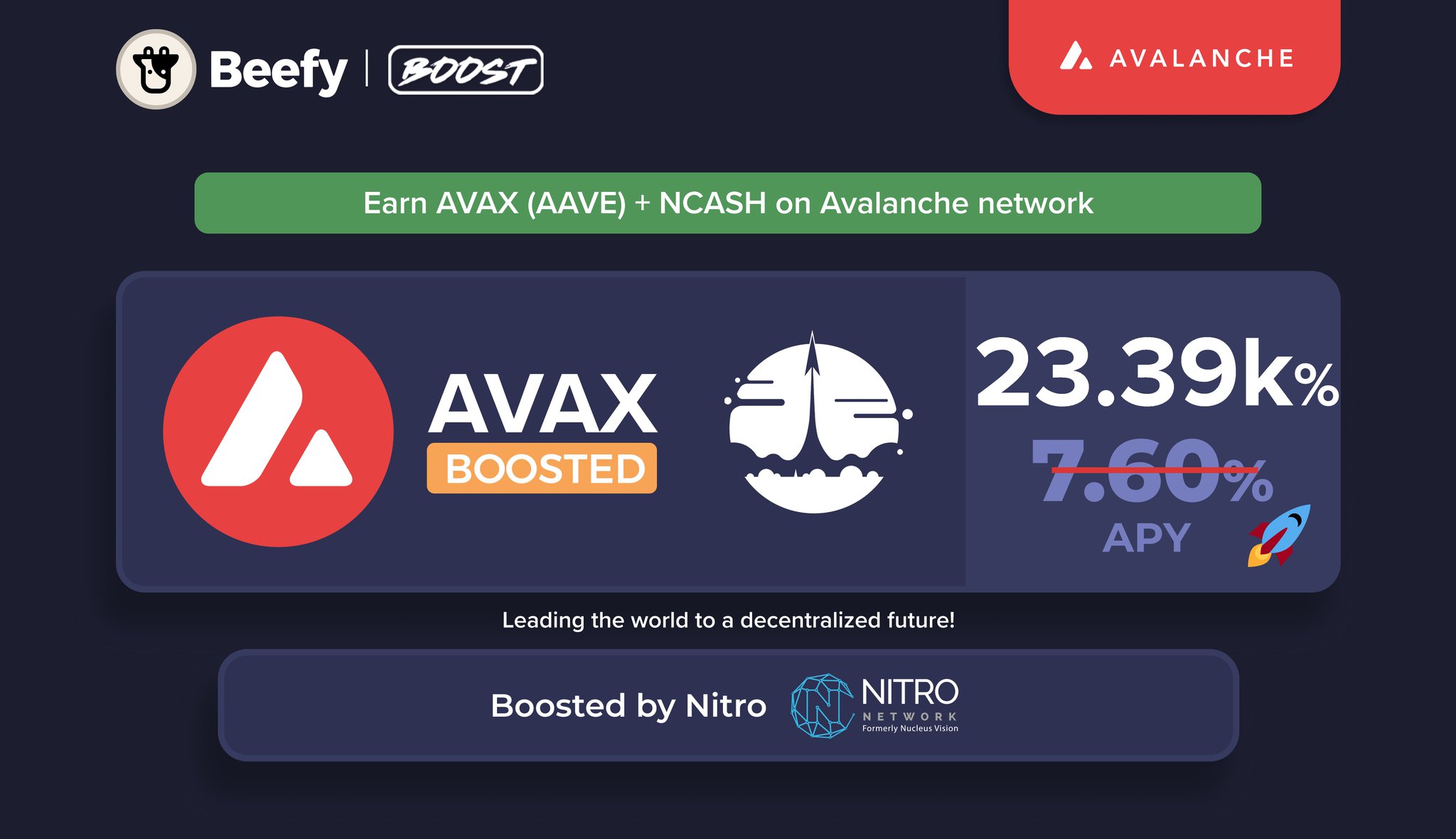 Beefy Finance on Twitter: "🤠 The #boost is live 🐮 $AVAX: 23k% Boosted APY 🤯 In the vault's page ...