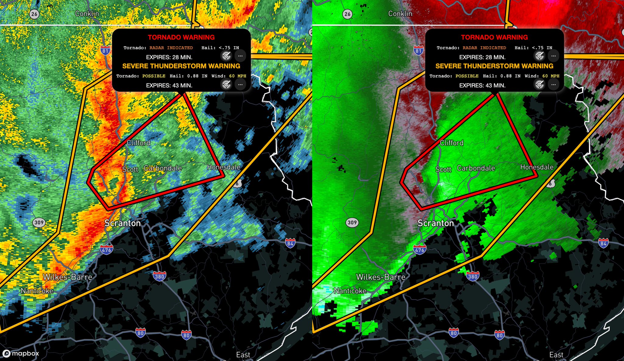 Radaromega On Twitter Severe Thunderstorm Warning Including Scranton