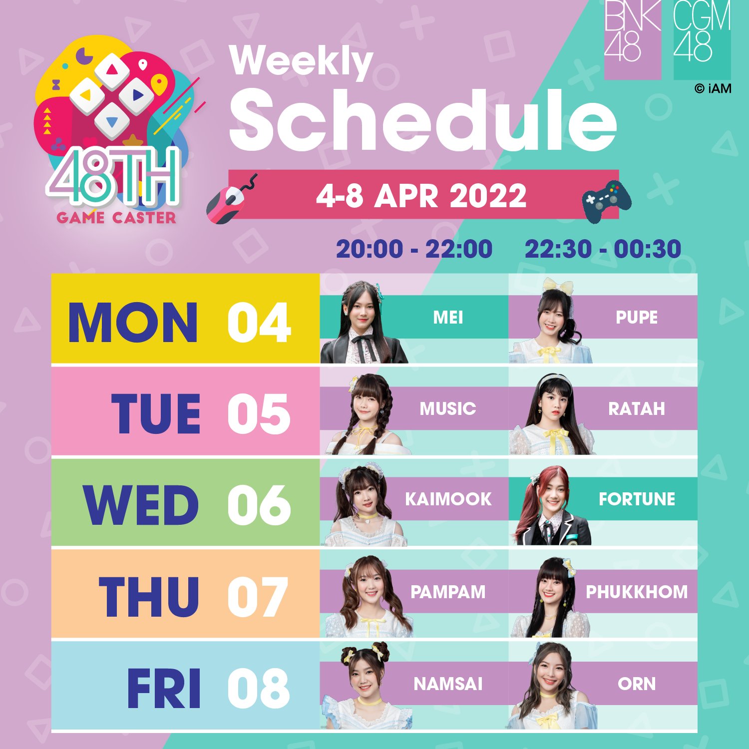 BNK48 #BNK48_Believers ☁️🌟 on Twitter: "Weekly Schedule ประจำวันที่ 4-8 เมษายนนี้ พบกับเหล่า ...