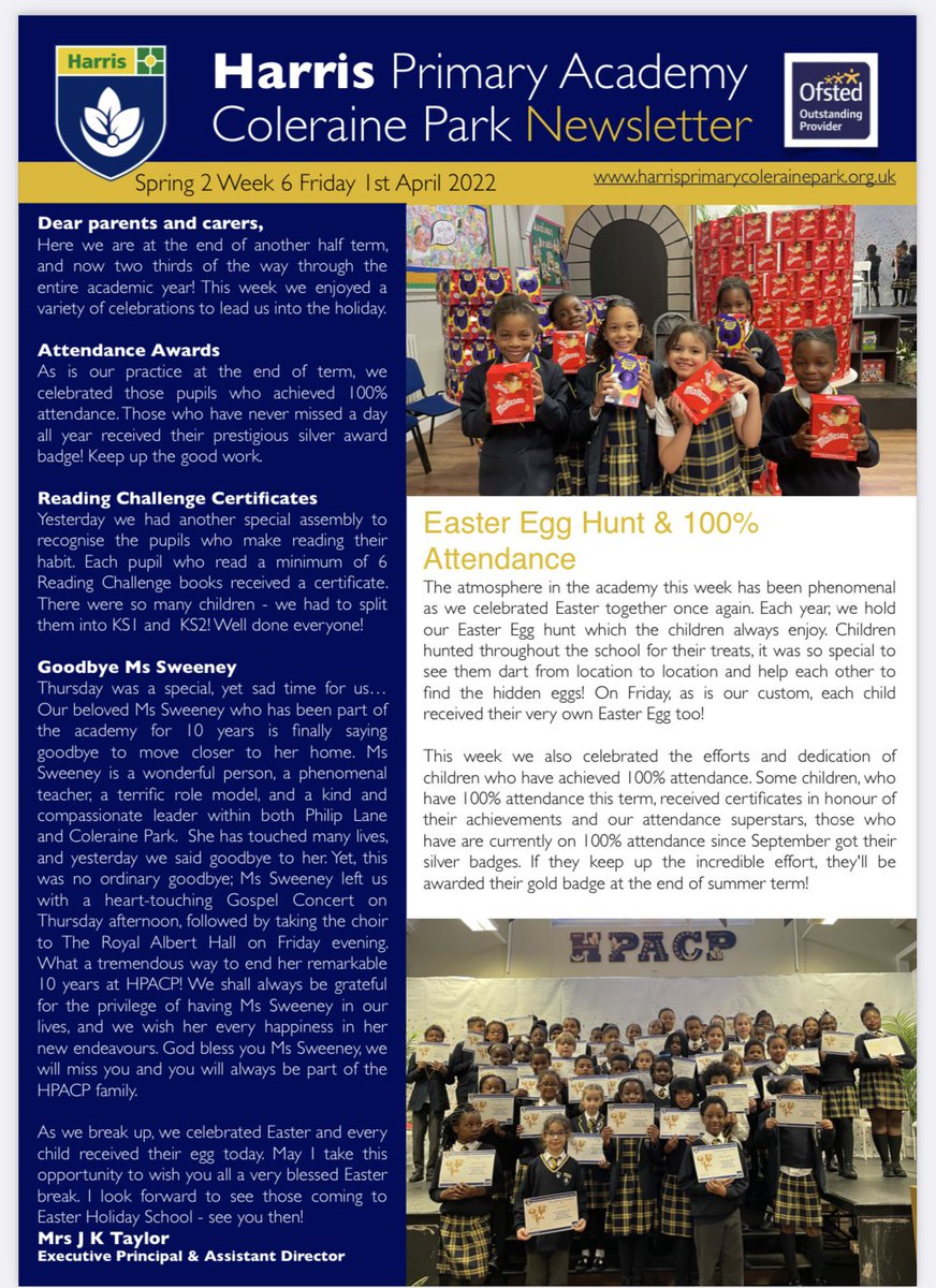 Key Information - Harris Primary Academy Coleraine Park