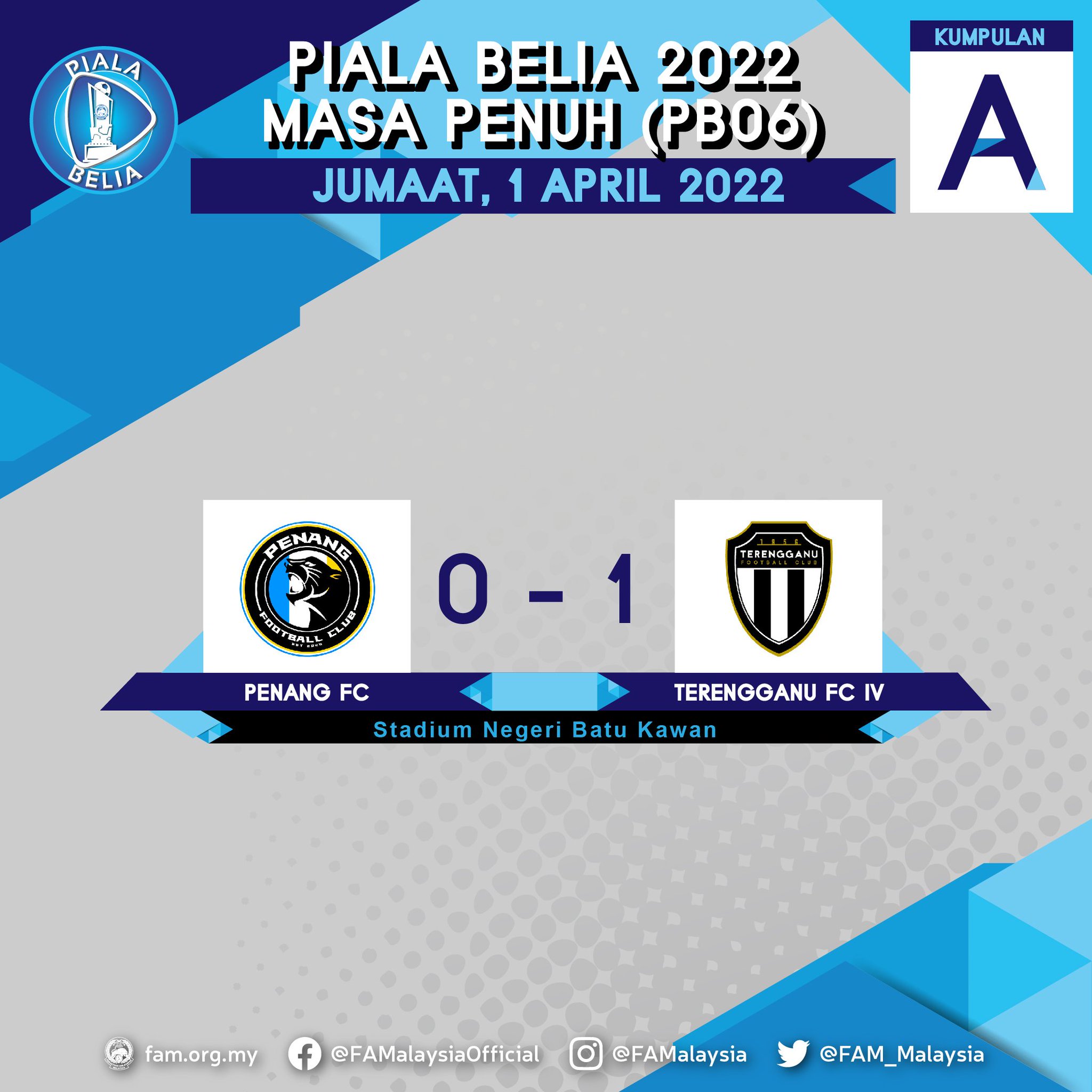 FA Malaysia on Twitter: "Keputusan Piala Belia 2022 Hari Perlawanan 6 | Jumaat, 1 April 2022 # ...